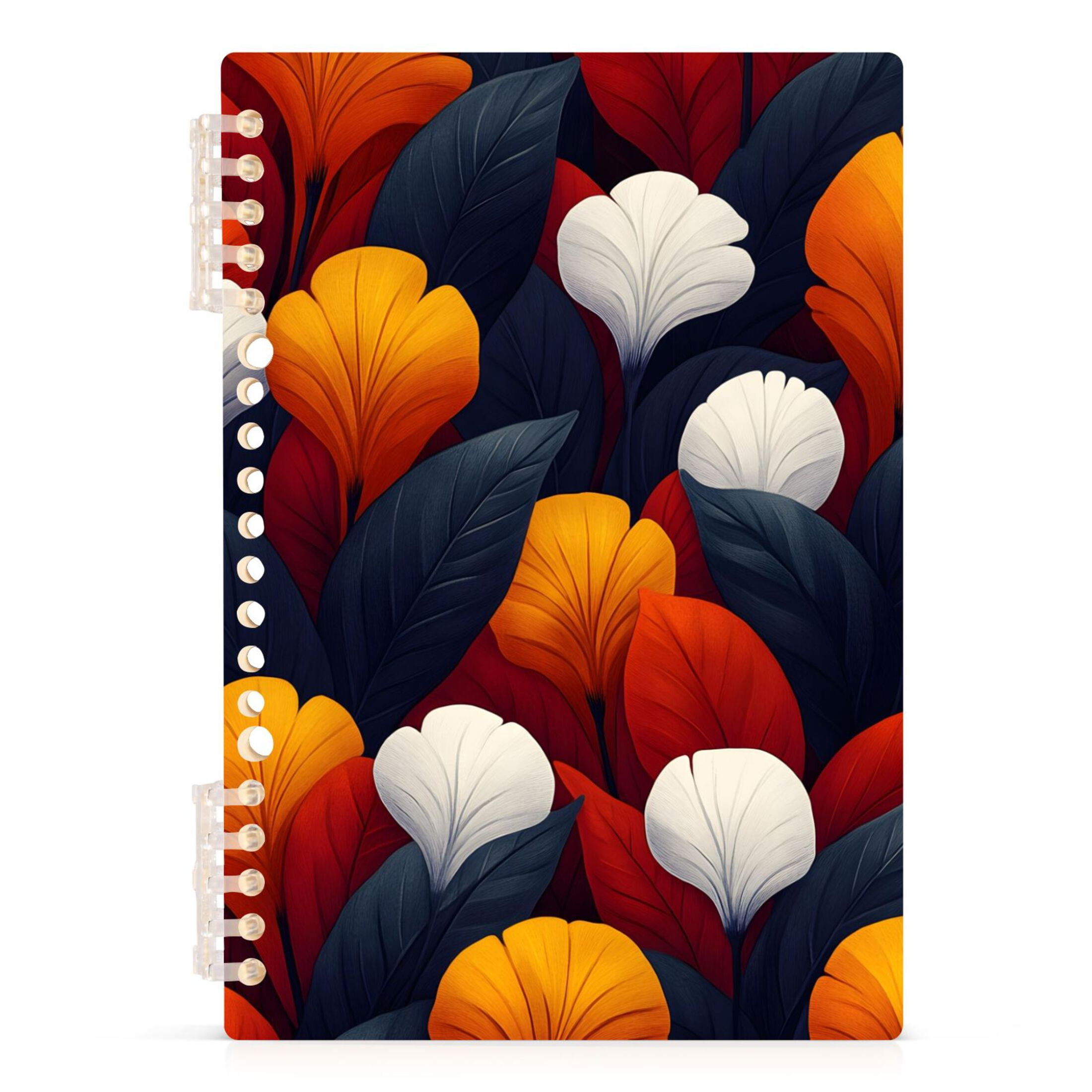 Brightly Colored Leaves Lined Spiral Journal Notebook 60 Pages A5 College Ruled Journals for ...