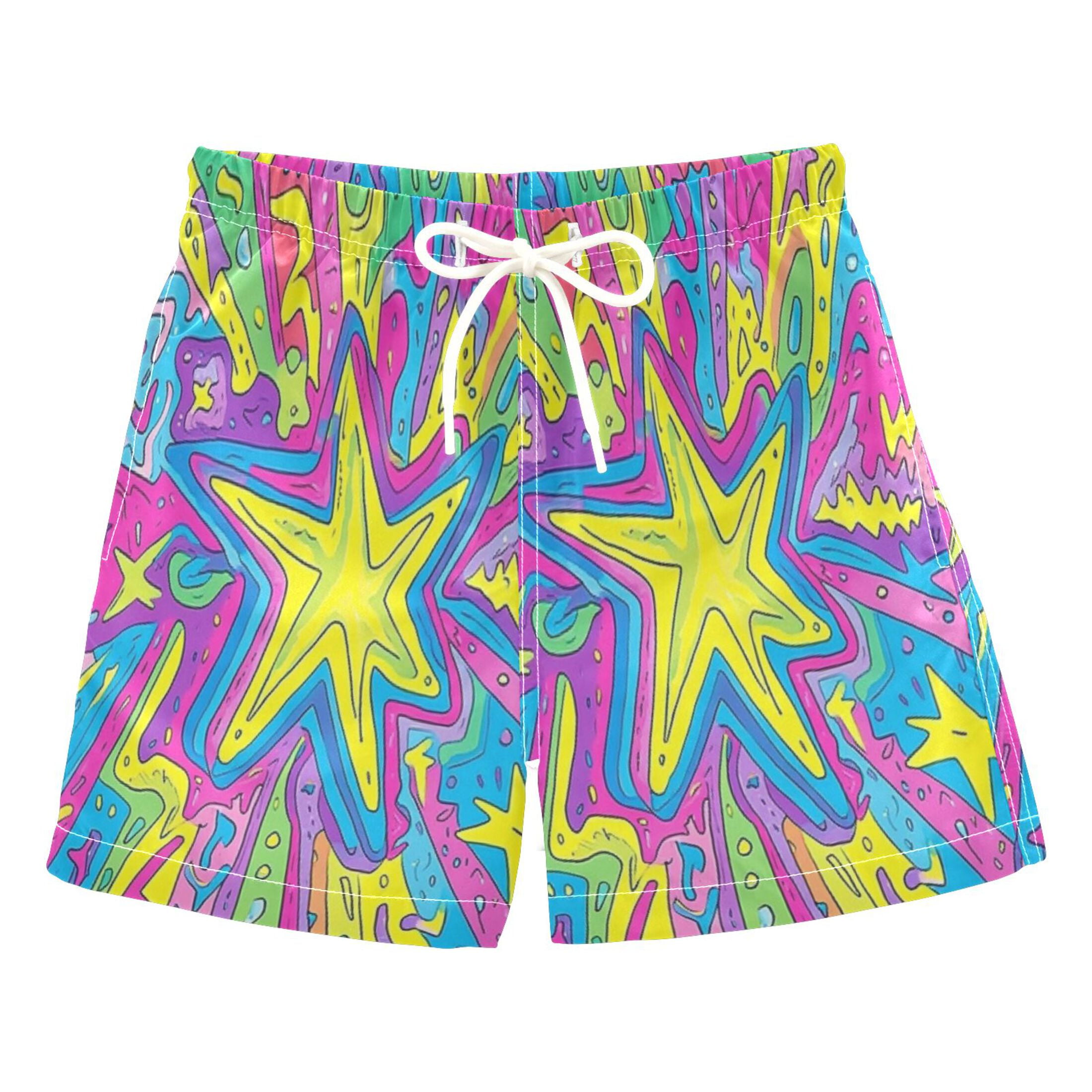 Brightly Colored Star Boys' Swim Trunks Beach Pool Shorts Quick Dry ...