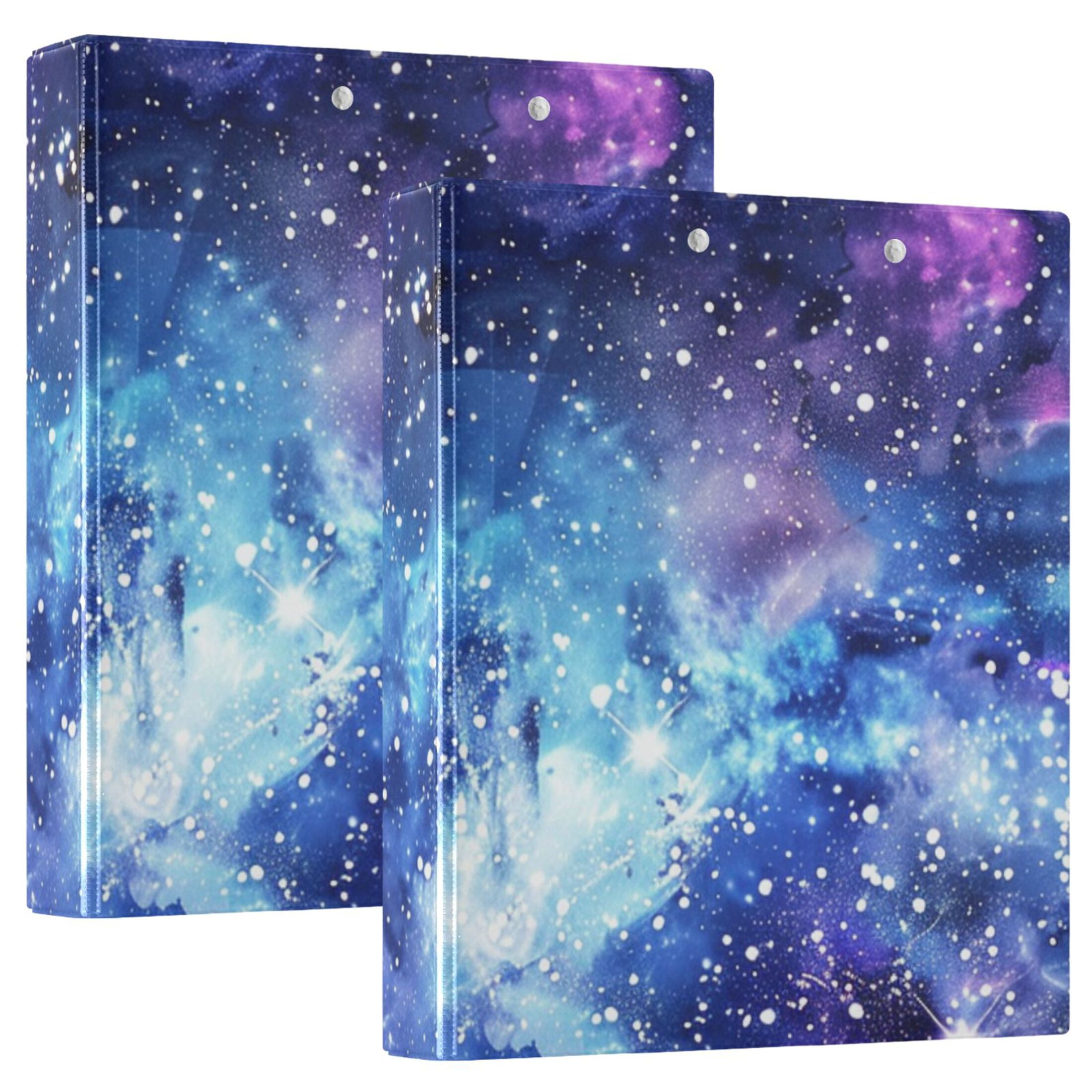 Brightly Glittering Shiny Galaxy Hardcover 3 Ring Binder 1.5 inch Round ...