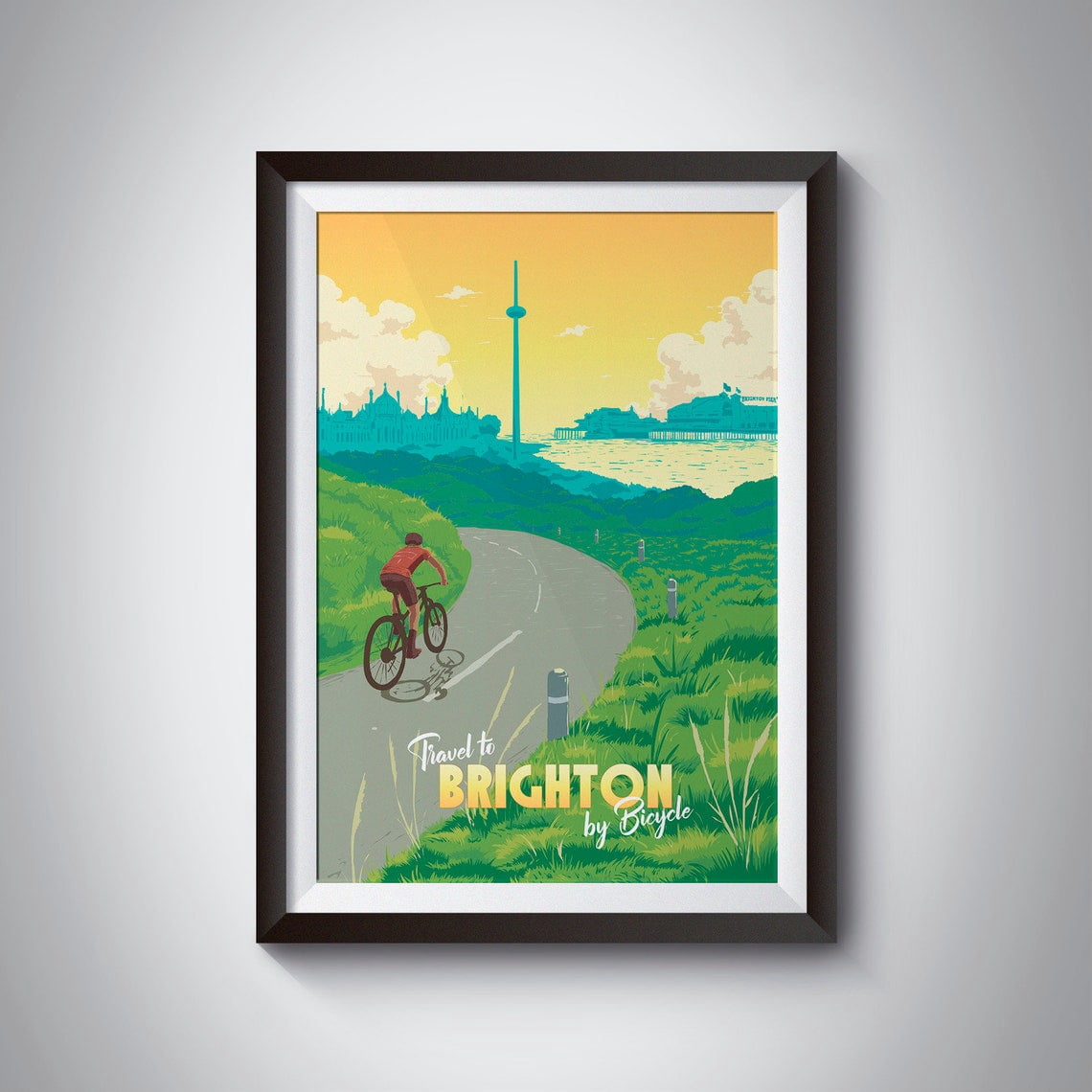 Brighton Cycling Poster, London To Brighton Bike Ride, Travel Print ...