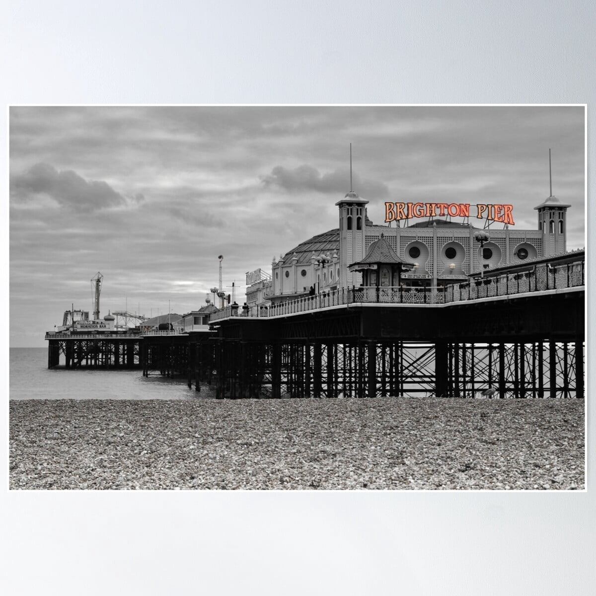 Brighton Pier Poster Wall Art, Modern Wall Decor For Living Room ...