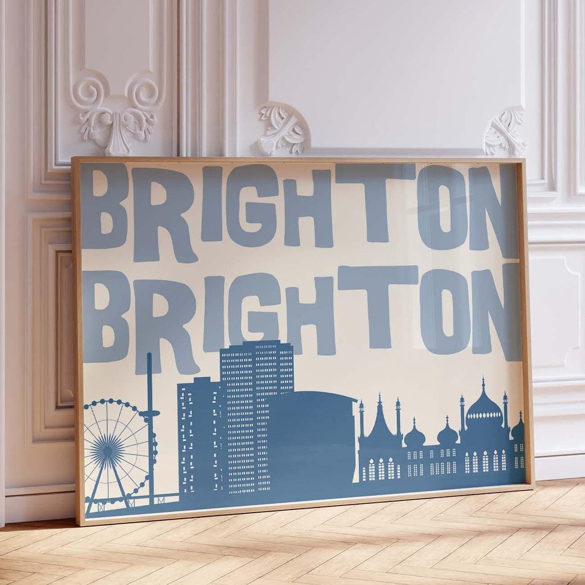 Brighton Skyline Wall Art - Minimalist City Poster, Uk Coastal Decor ...