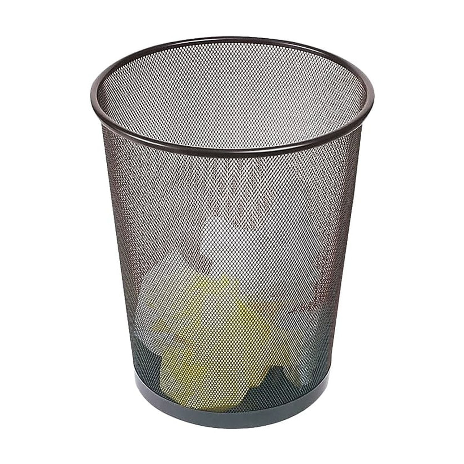 Brighton Staples Indoor Trash Can Without Lid Black Steel Mesh 5 Gal ...