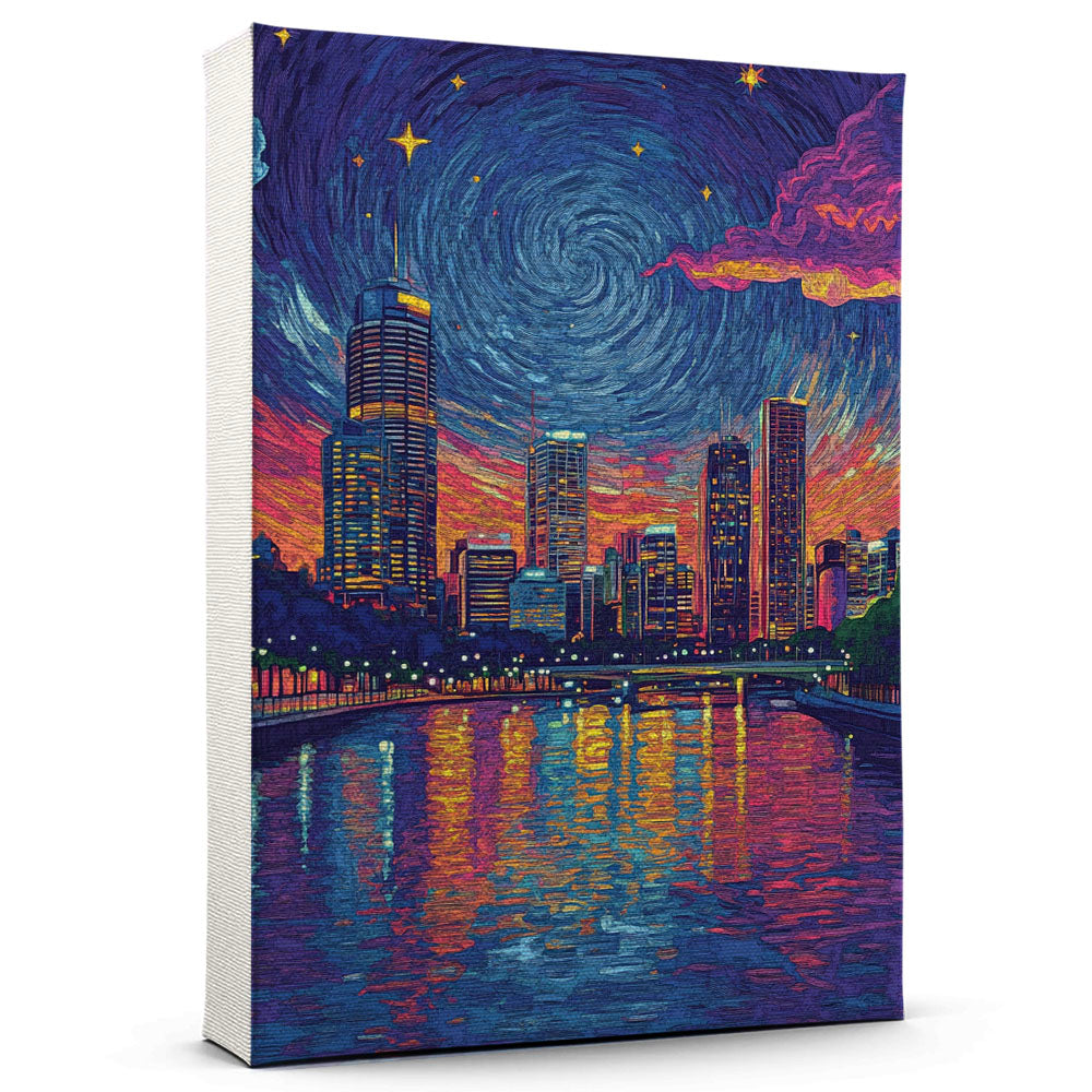 Brighton Travel Canvas Art Print, United Kingdom Wall Canvas Starry ...