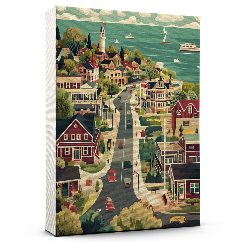 Brighton Travel Canvas, Michigan Canvas Print,Brighton Canvas Wall Art ...