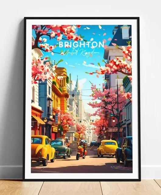 Brighton Travel Print - United Kingdom Travel Poster, Brighton Poster ...