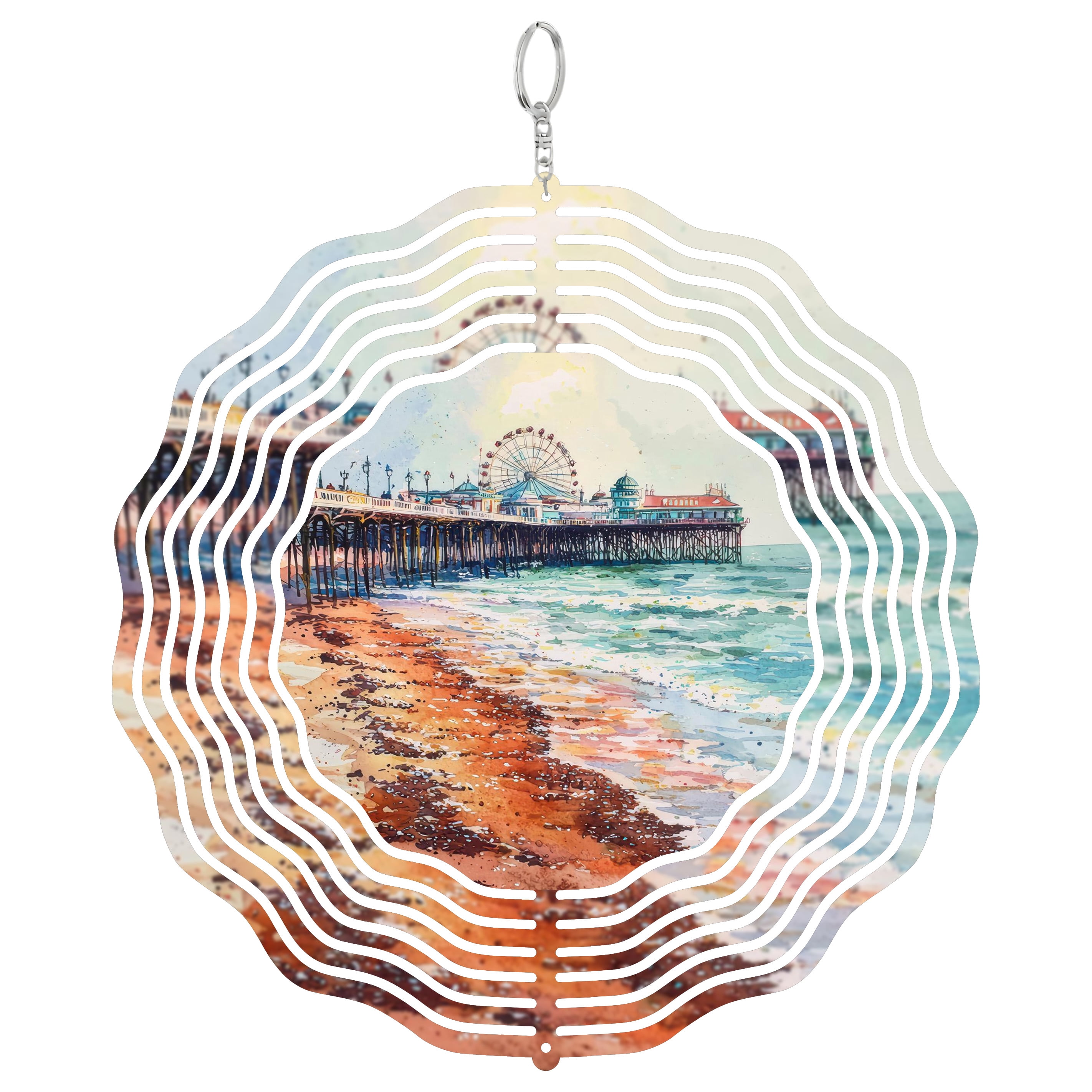 Brighton UK Pier 3D Wind Spinner Stainless Steel Kinetic Yard Art ...