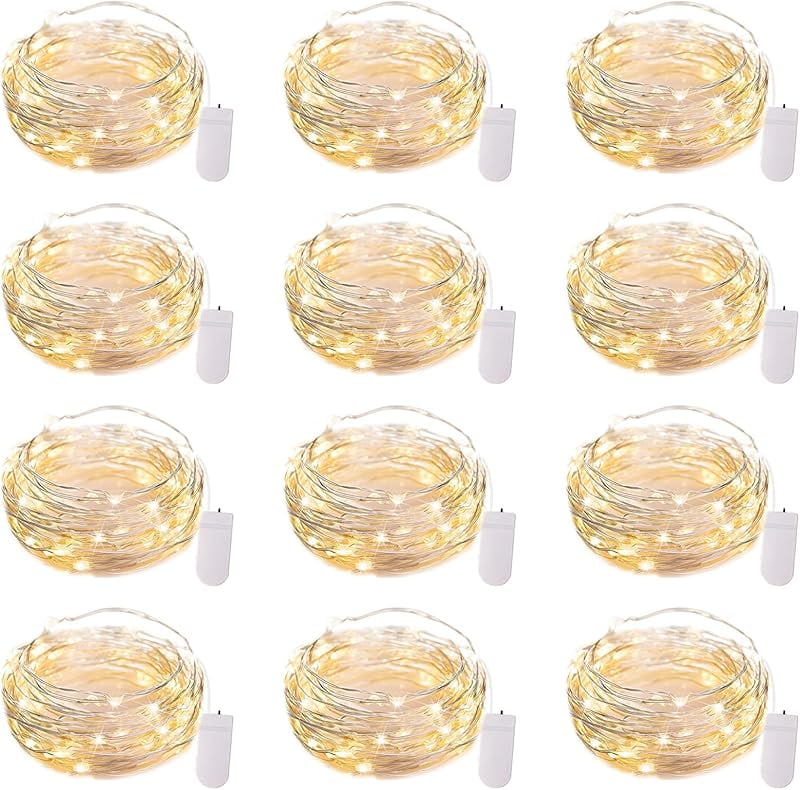 Brightown 12 Pack Easter Day Pastel LED Fairy Lights Battery Operated ...