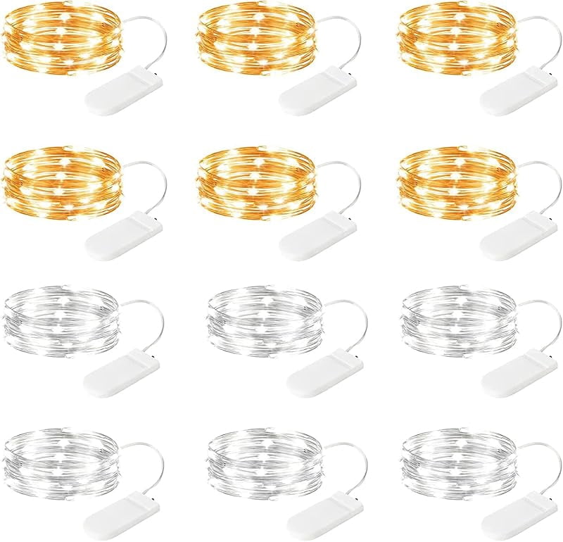 Brightown 12 Pack LED Fairy Lights Battery Operated String Lights - 7ft ...