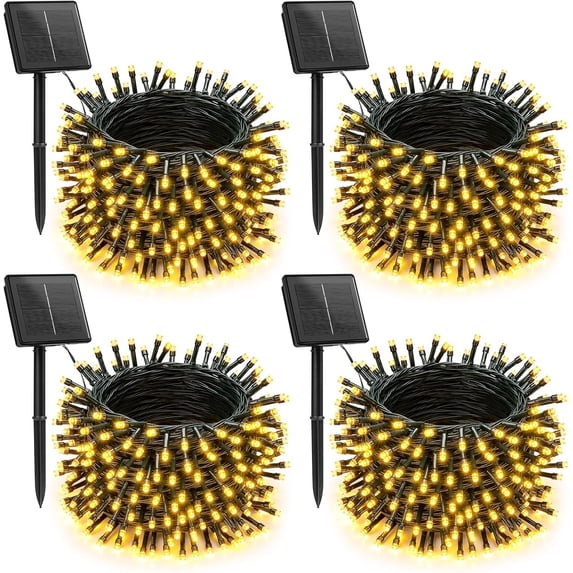 Brightown 4 Pack Solar String Lights for Outside, 184Ft 480 LED Solar ...