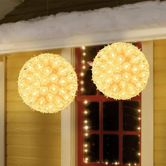 Brightown 6” Starlight Sphere Clear String Lights, Indoor & Outdoor ...