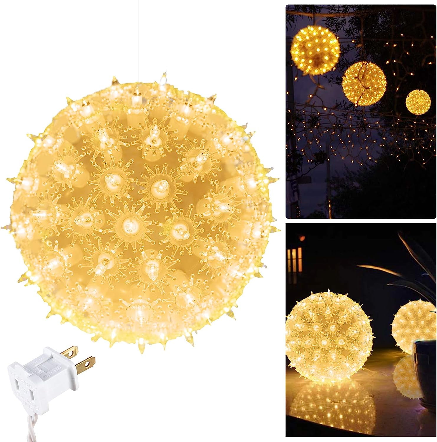 Brightown 6‚Äù Starlight Sphere Outdoor Light, 100 Replaceable Bulbs ...