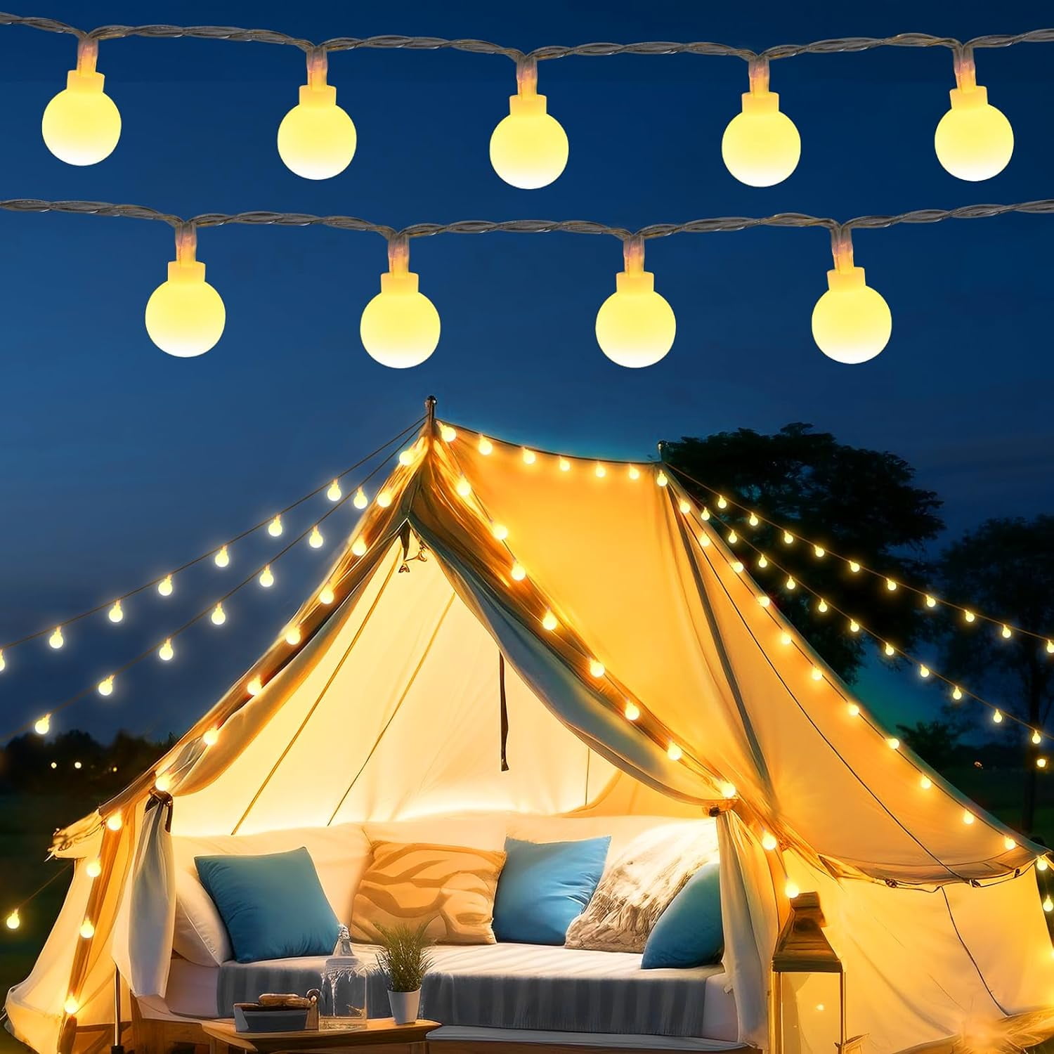 Brightown Battery Operated String Lights for Bedroom, 19.6Ft 60 LED ...