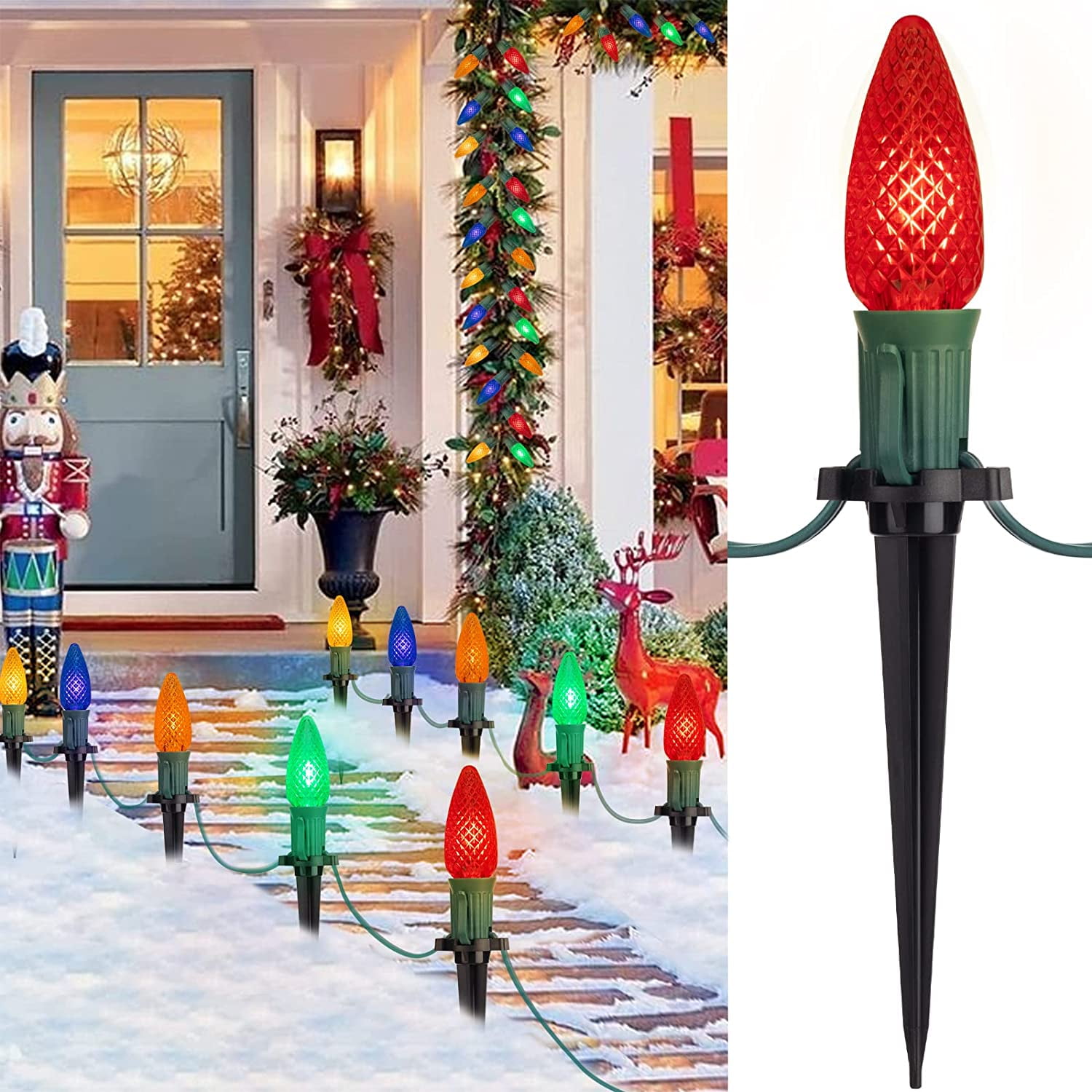 Brightown Sidewalk Xmas Ground Path Decoration, C9 Christmas Pathway ...