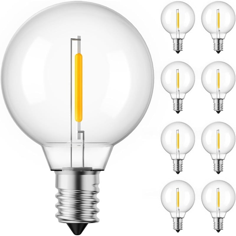 Brightown G40 Replacement LED Light Bulbs, 10 Pack Clear Globe Bulb ...