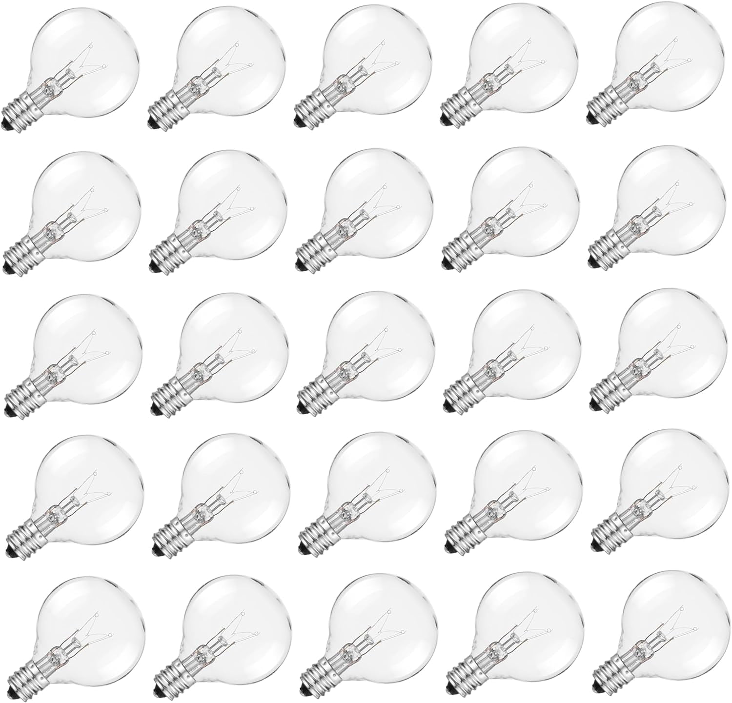 Brightown G40 Replacement Globe Light Bulbs, 25 Pack, E12 Base for ...