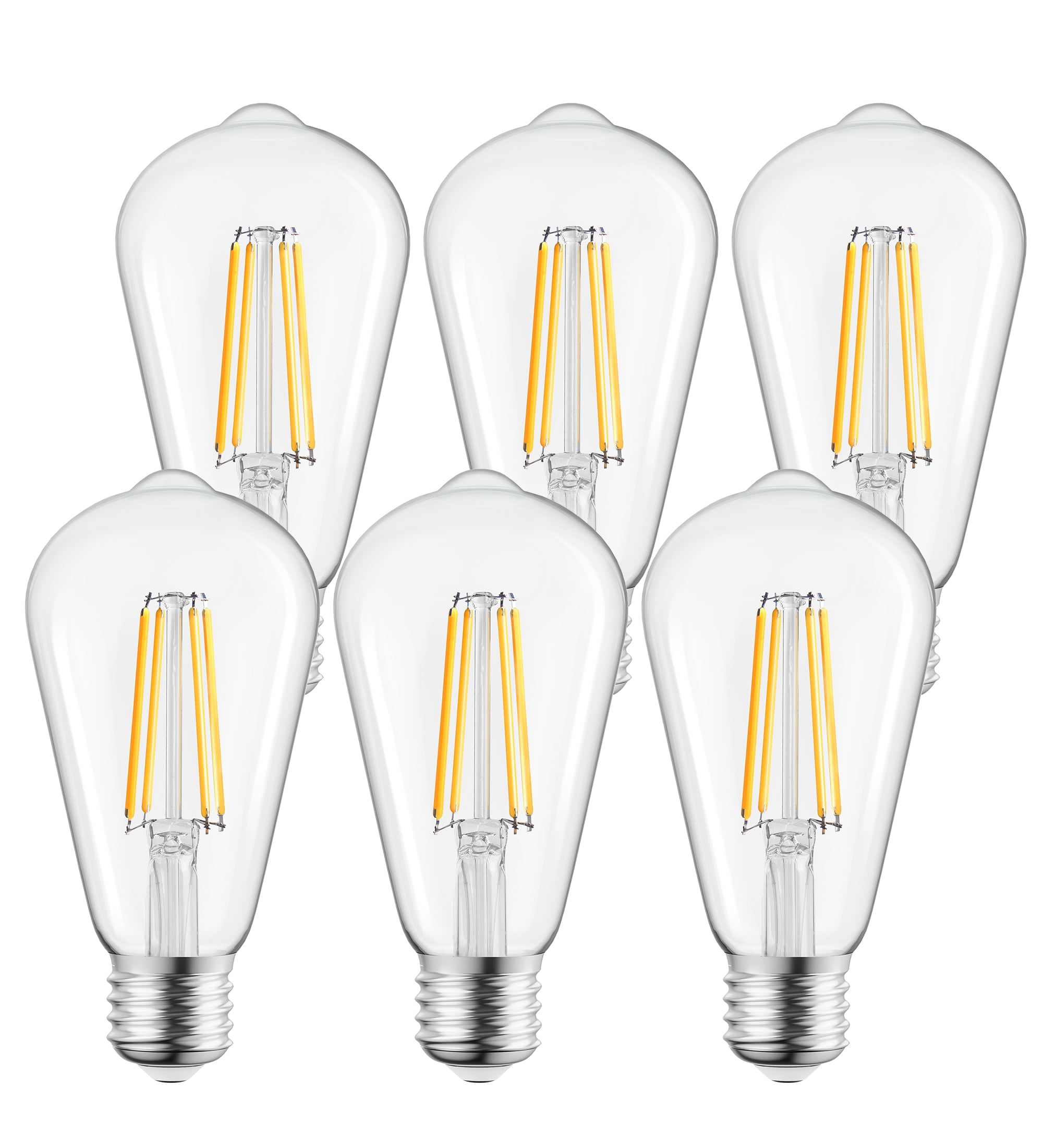 Brightown LED Edison Light Bulbs，6Pcs Vintage 6 Watt, Equivalent 60W ...