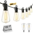 Brightown Outdoor String Lights LED 100FT Patio Lights with 52 ...