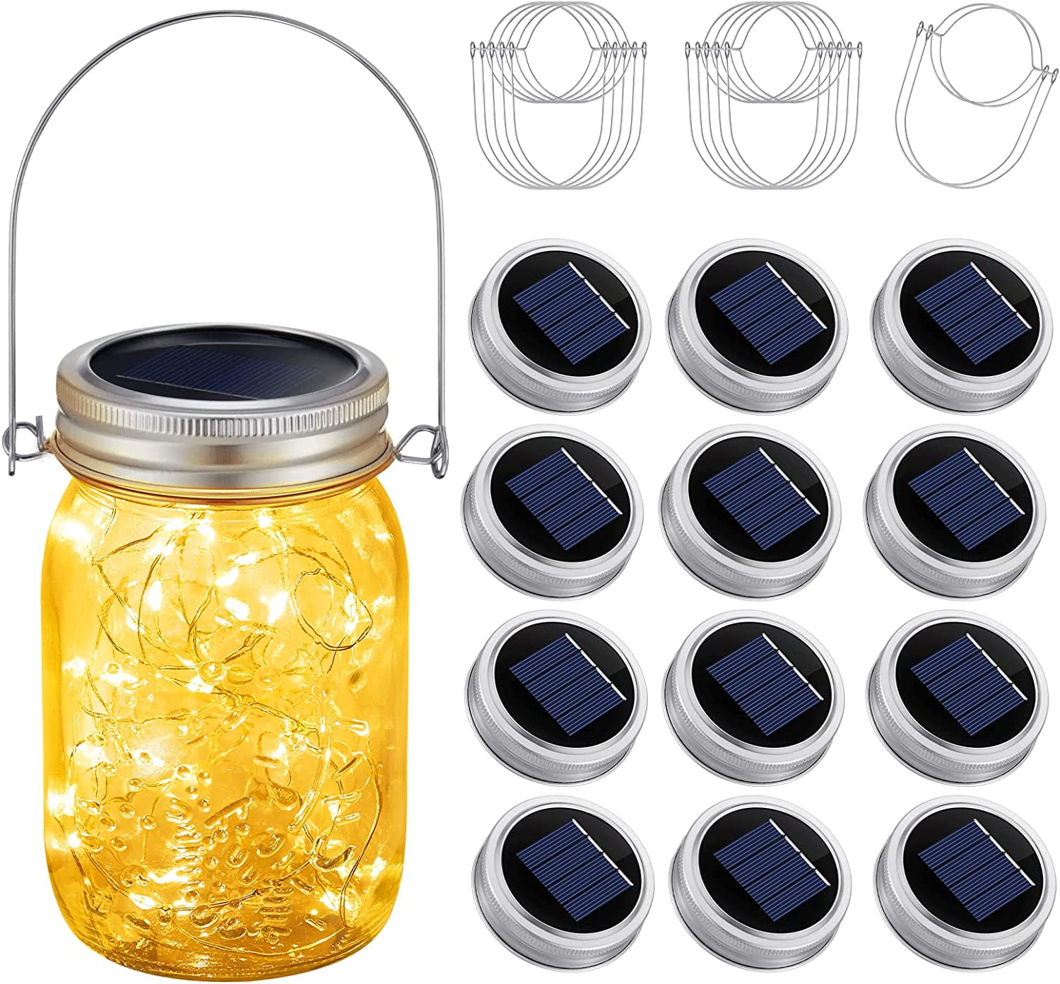 Brightown Solar Mason Jar Lights, 30 LED, Outdoor Decor for Garden ...