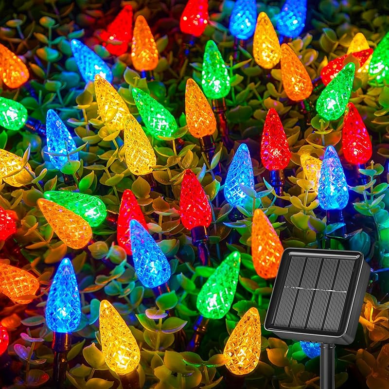 Brightown Solar Operated C6 Halloween Outdoor Lights, 22.64ft 50 LEDs ...