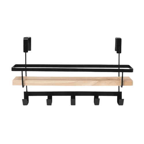 Brightroom Storage Rack Display Shelf with Hooks Steel Bathroom Matte ...