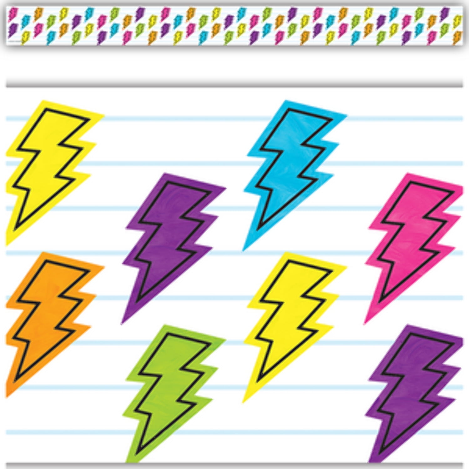 Brights 4Ever Lightning Bolts Straight Border Trim [TCR6928] - Walmart.com