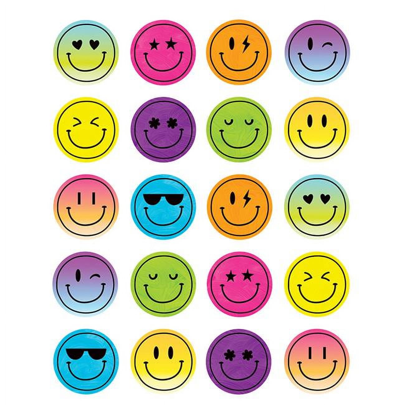 Brights Smiley Faces Sticker - Pack of 12 - Walmart.com