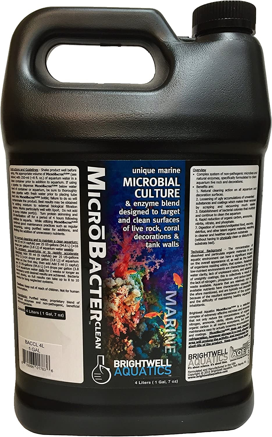 Brightwell Aquatics MicroBacter Clean - Microbial Culture & Enzyme ...