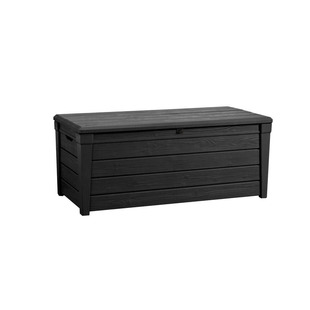 Brightwood 120 Gal. Resin Large Deck Box for Outdoor Patio Garden ...