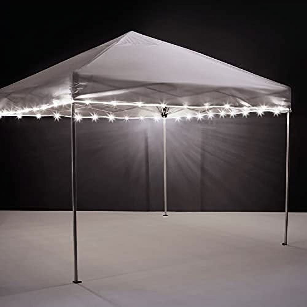 Brightz 40’ x 10’ White Outdoor Canopy, Battery Powered LED Light Rope ...