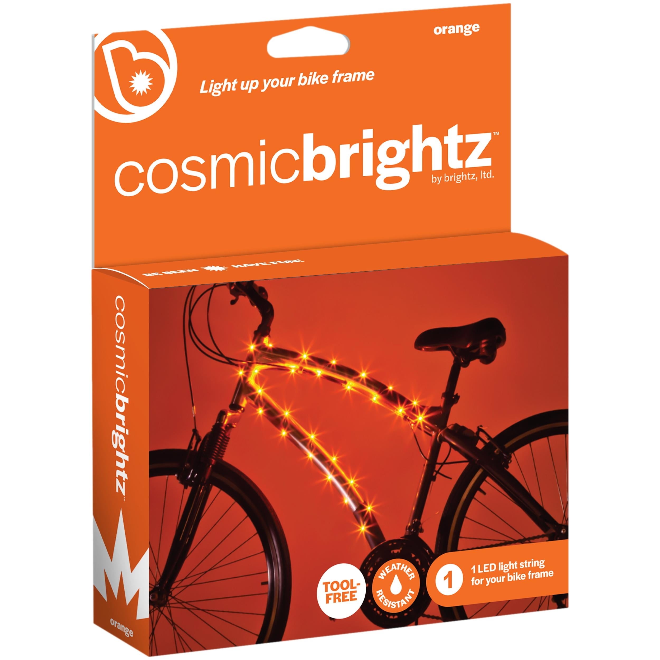 Brightz CosmicBrightz LED Bike Frame Lights, 6.5 ft Rope Light, Orange ...