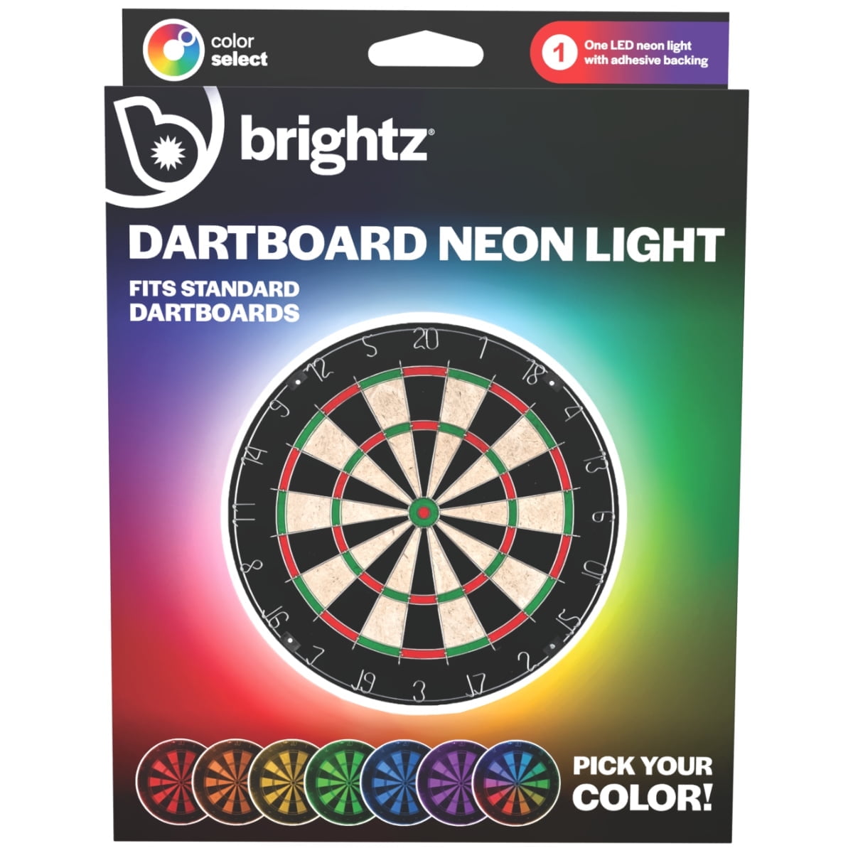Brightz Dart Board LED Strip Light – 55” Color-Changing Perimeter ...
