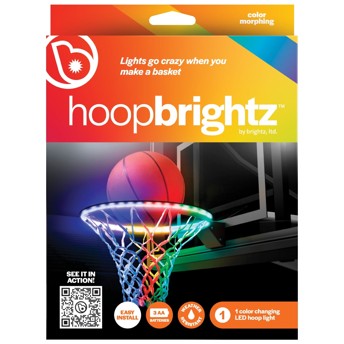 Brightz LED Basketball Hoop Light, Color Morphing and Motion Sensing ...