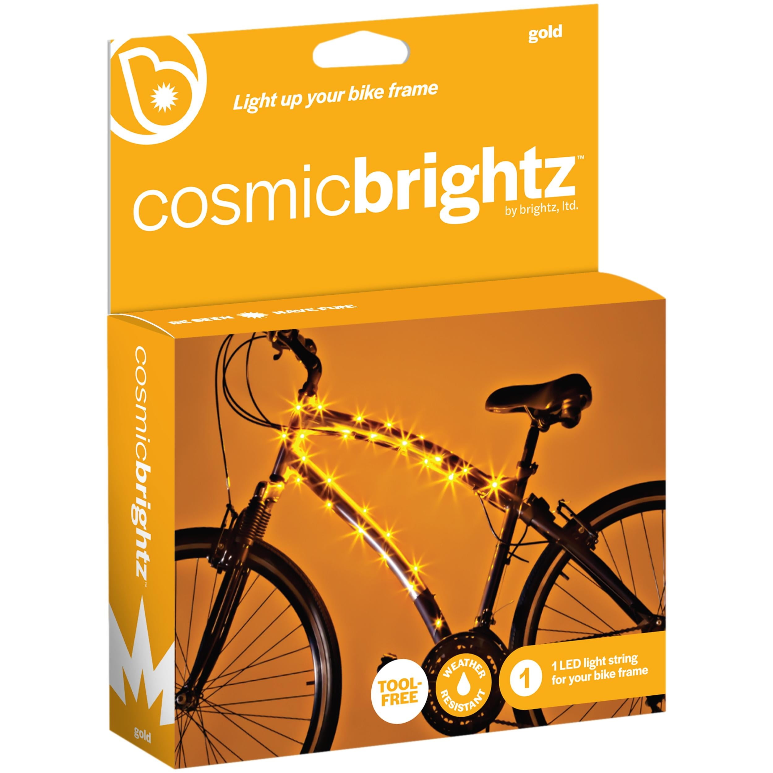 Brightz CosmicBrightz LED Bike Frame Lights, 6.5 ft Rope Light, Gold ...