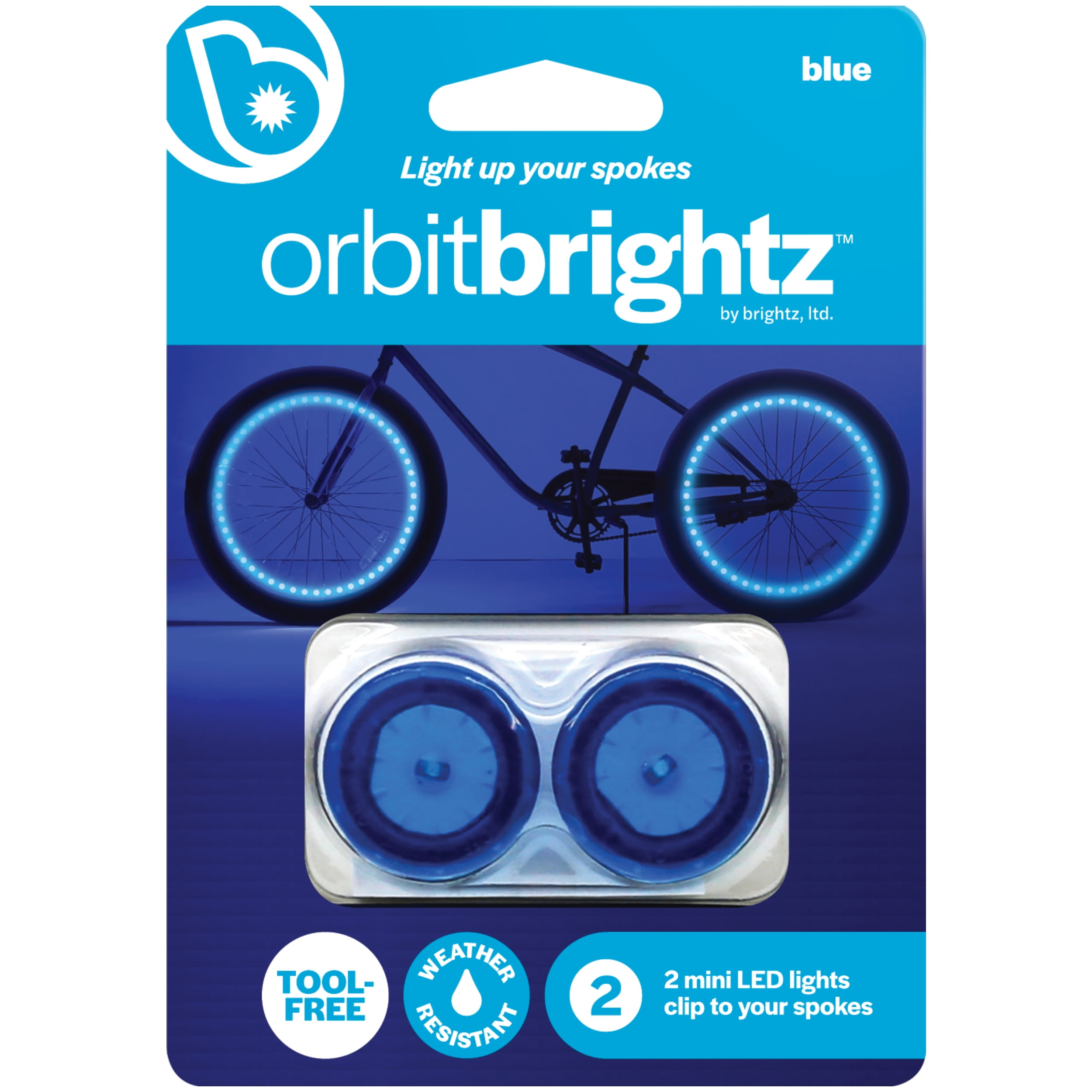 Brightz OrbitBrightz LED Bike Spoke Lights, 2-Pack, Blue - Walmart.com