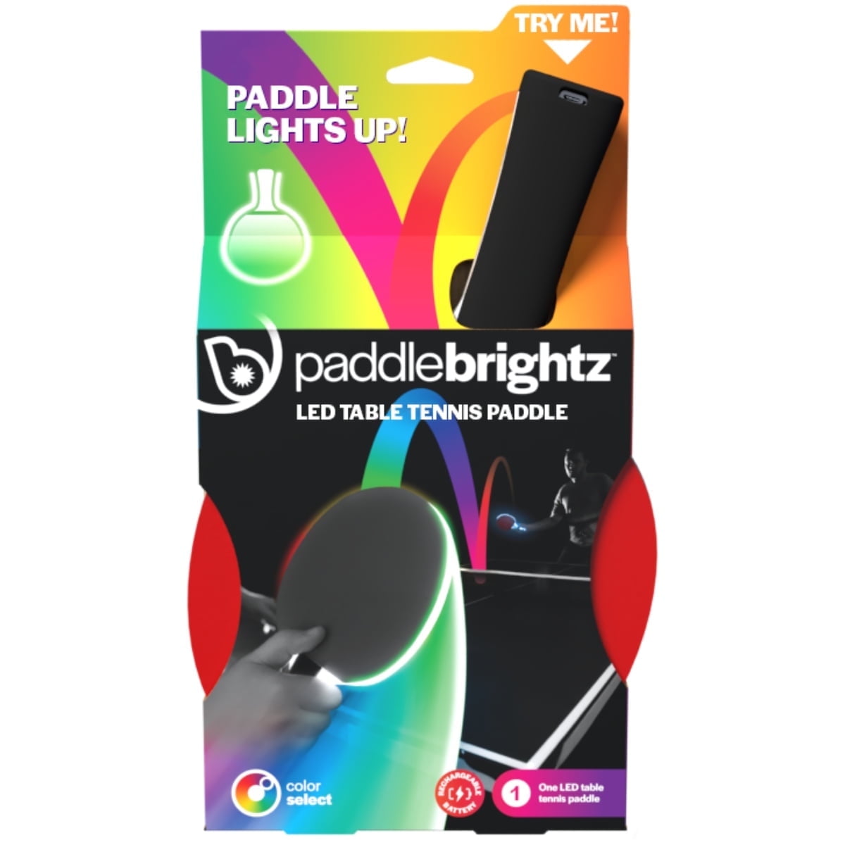 Brightz PaddleBrightz LED Glow Table Tennis Paddle for Night Play ...
