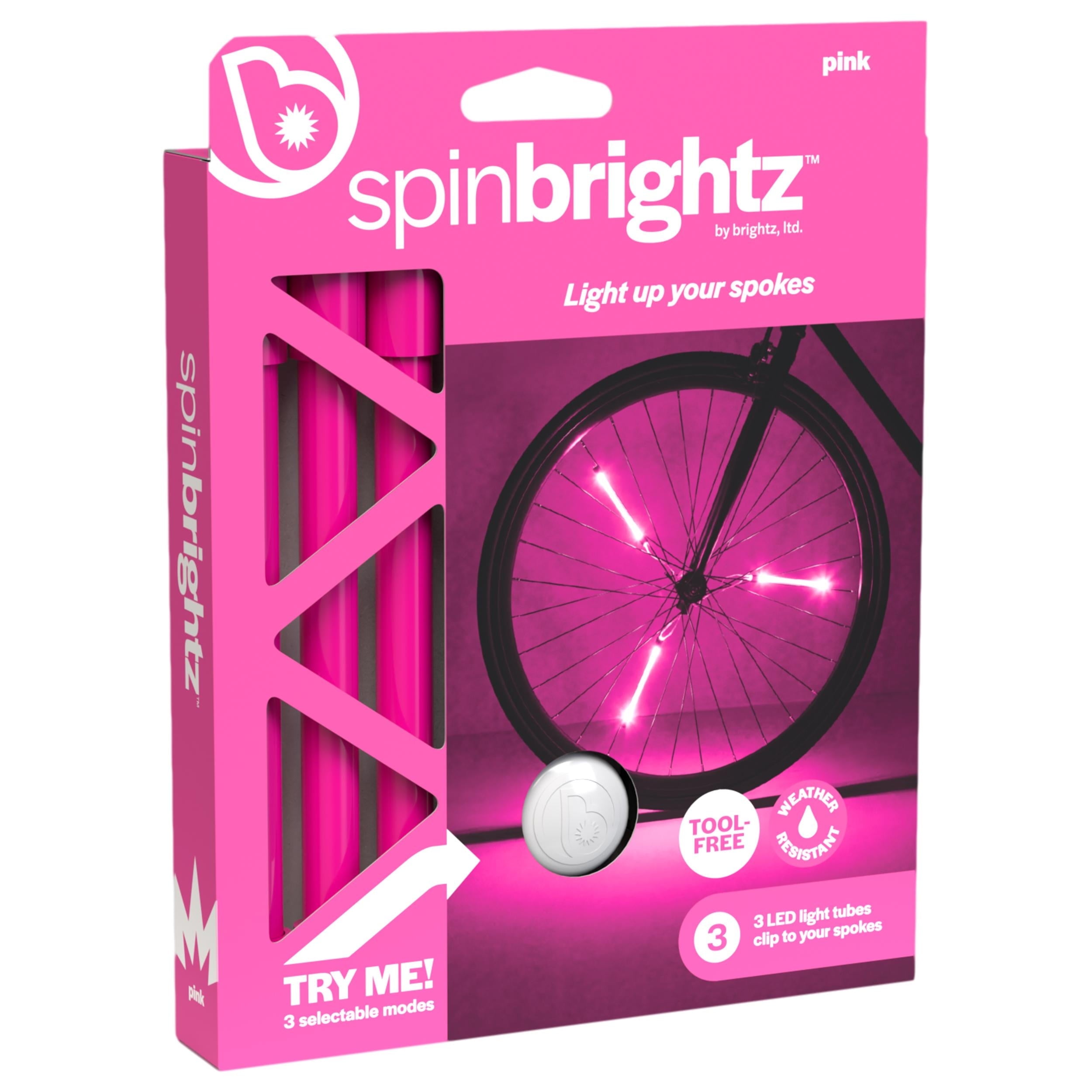 Brightz SpinBrightz LED Bike Spoke Lights, 3 Light Tubes, Constant ...