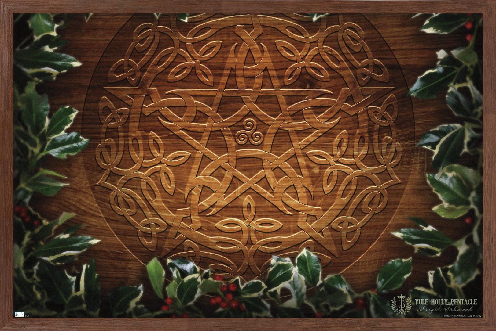 Brigid Ashwood - Celtic Yule Christmas Pentacle Wall Poster, 14.725" x ...