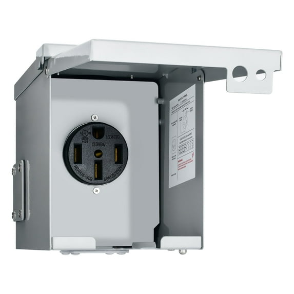 Briidea 50 Amp RV Power Plug Steel Outlet Box, 125/250 Volt NEMA 14-50R ...