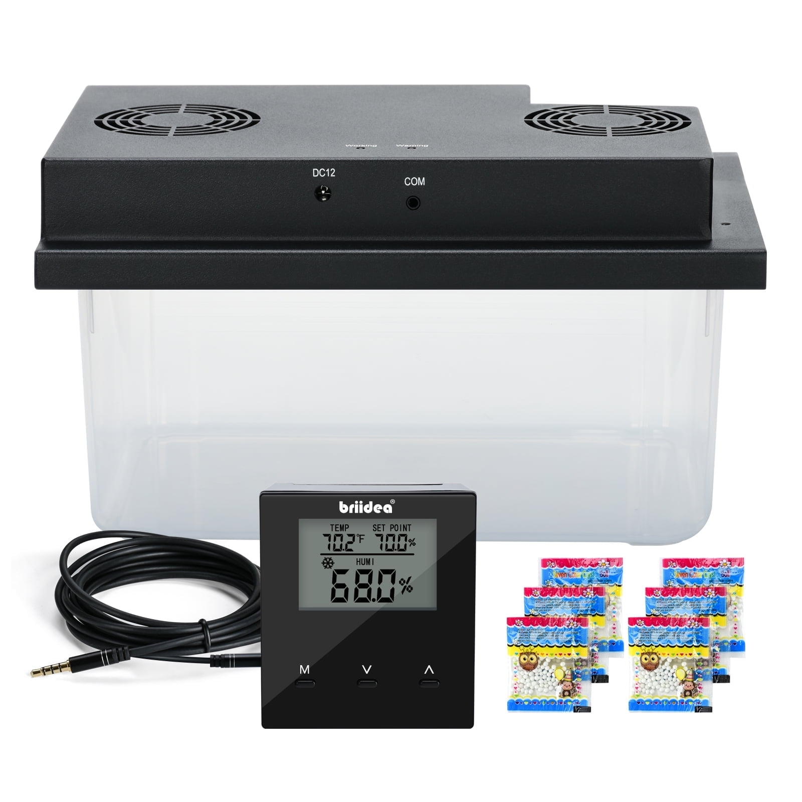 Briidea Electric Humidifiers for Cabinet (10-50 Cubic Ft.), 30% RH~80% ...