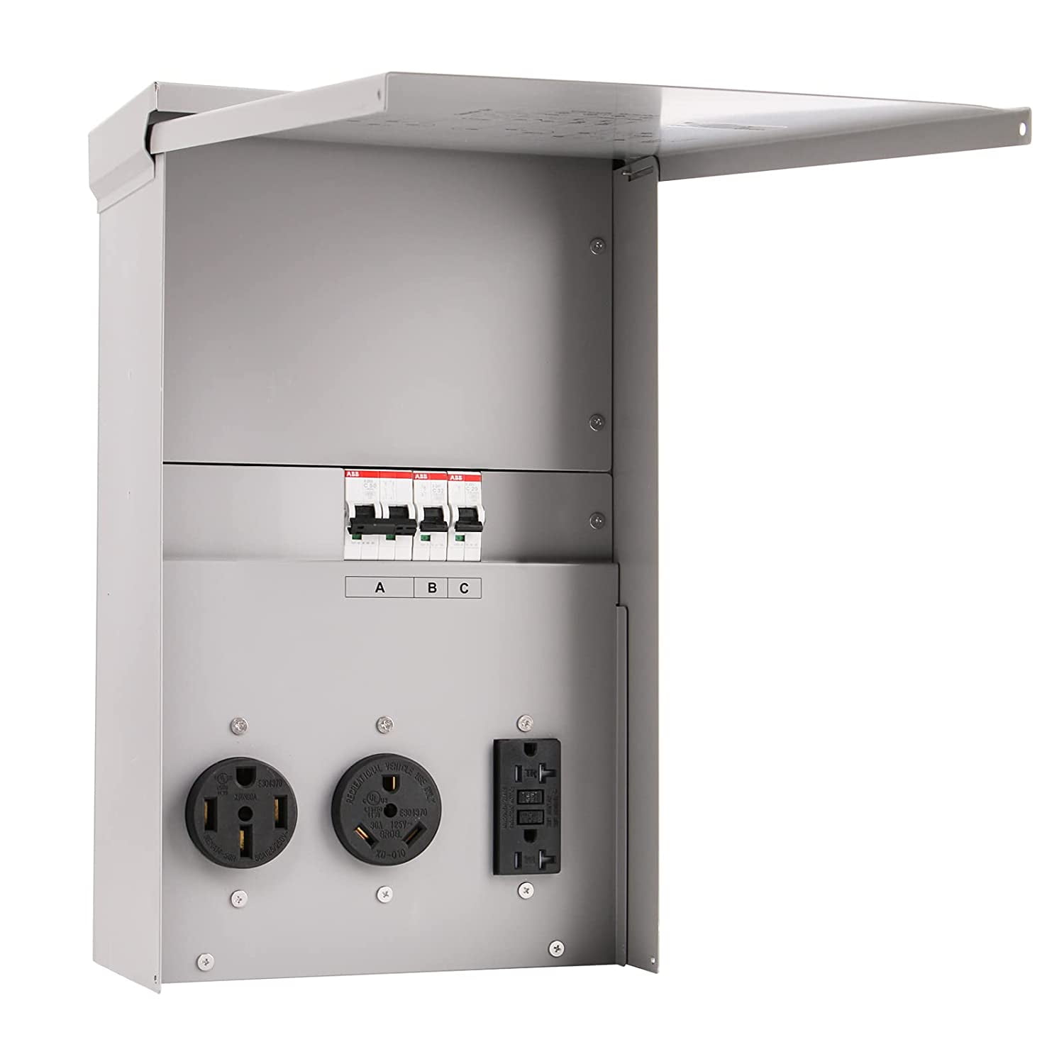 Briidea Outdoor RV Panel Outlet with a 20, 30, 50 Amp Receptacle ...