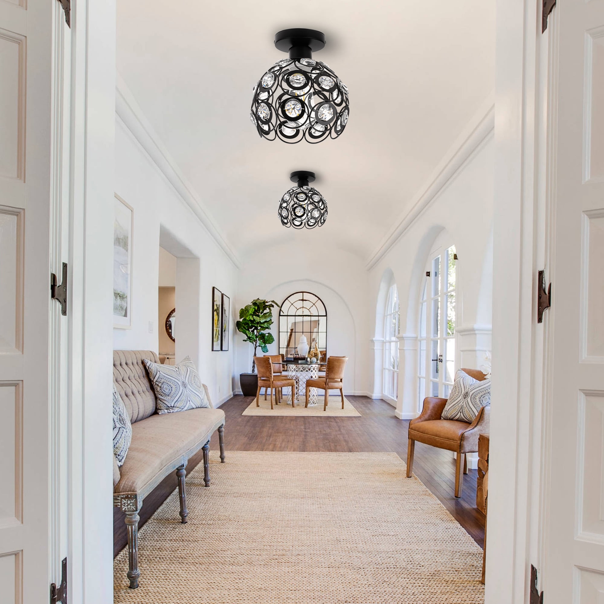 Briignite 1-Light Modern Flush Mount LED Ceiling Light Fixture,Black ...