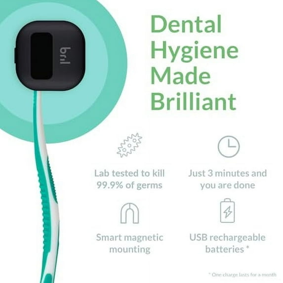 Bril UV-C Toothbrush Cleaner, Portable Brush Cover, Holder, and Travel ...