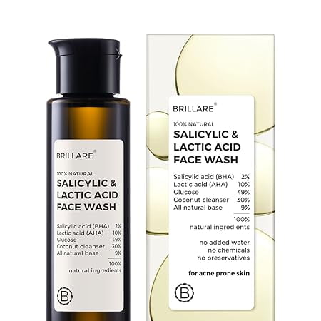 Brillare Salicylic & Lactic Acid Face Wash Useful for Clear, Acne Prone ...