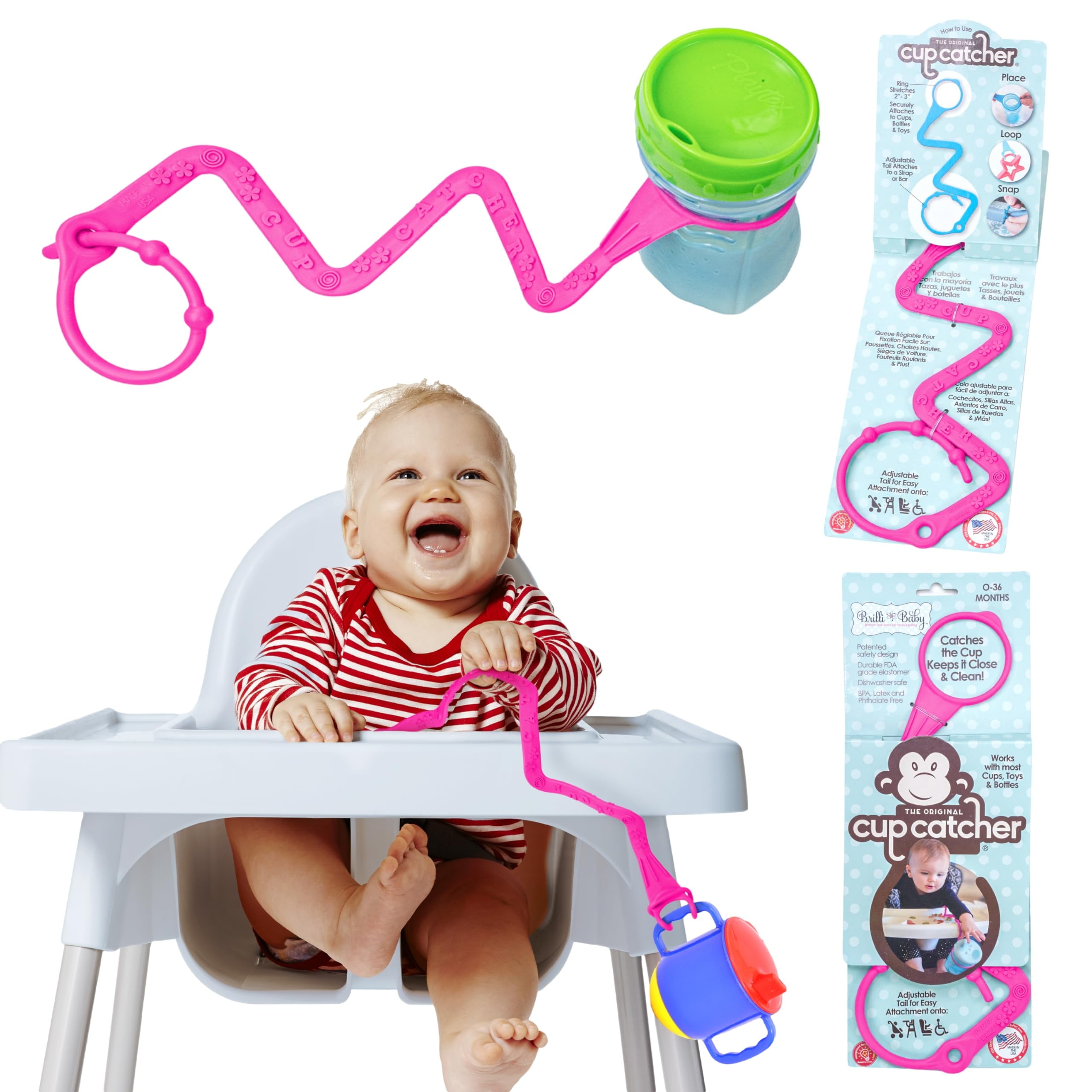 Brilli Baby Cup Catcher - Patented Safety Tether to attach Sippy Cups ...
