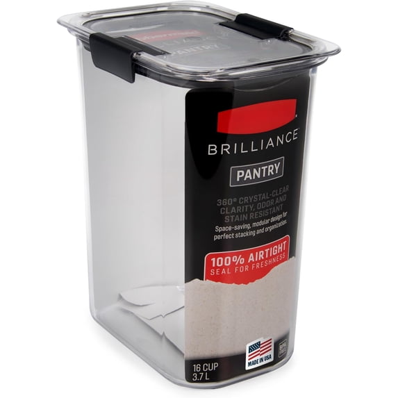 Brilliance 16-Cup Airtight Storage Container with Lid Clear/Grey ...
