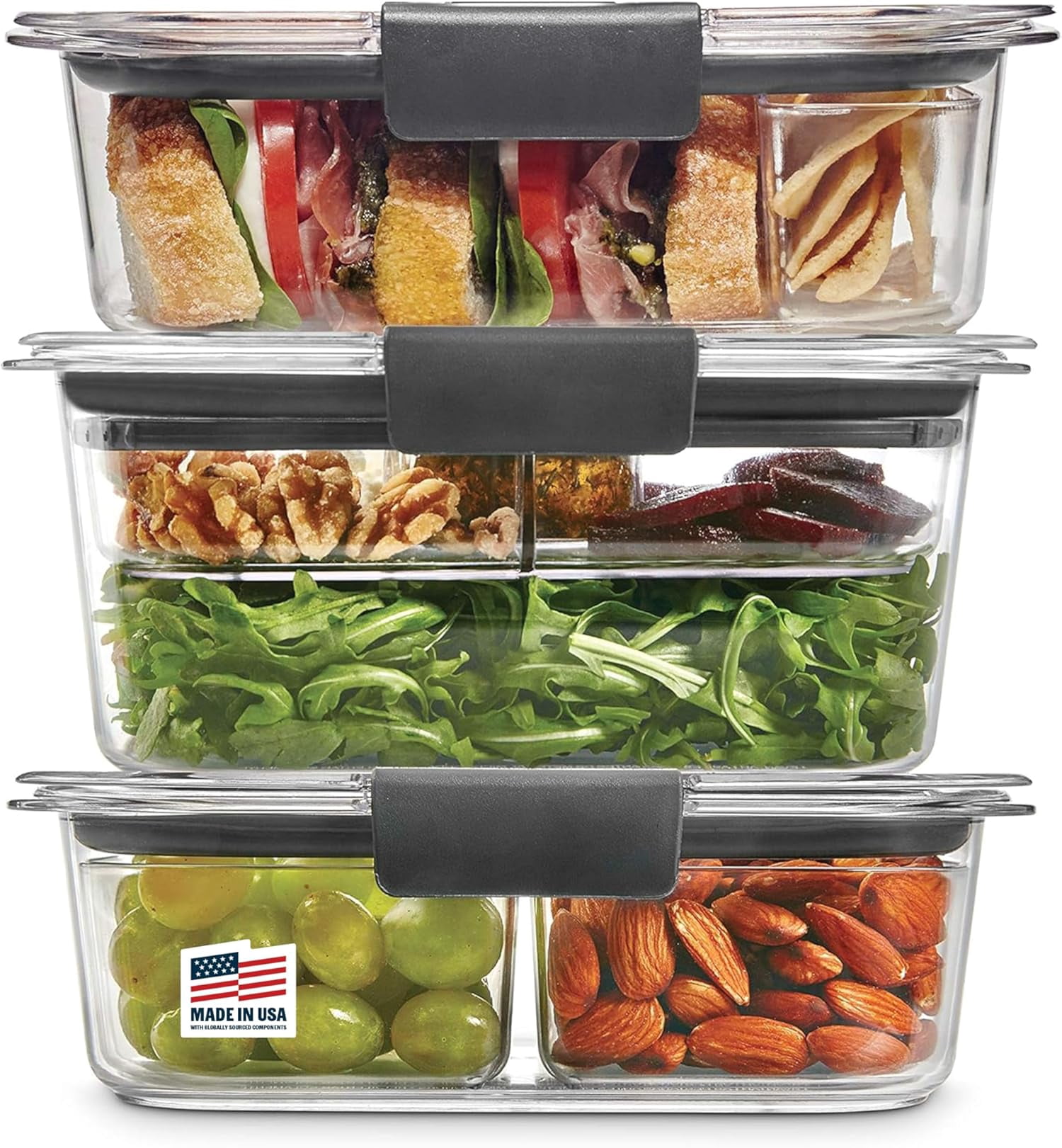 Brilliance 3 Set Storage Containers with , Removable Trays, Airtight ...