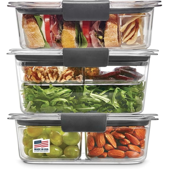 Brilliance 3 Set Storage Containers with , Removable Trays, Airtight ...