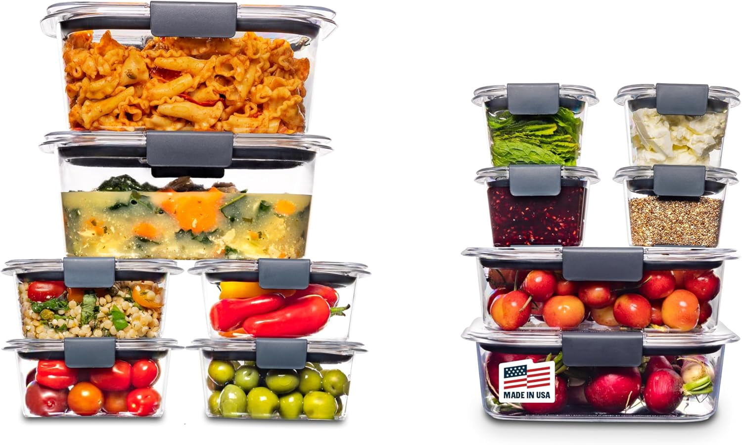 Brilliance BPA-Free Airtight Food Storage Containers, 24-Piece Set ...