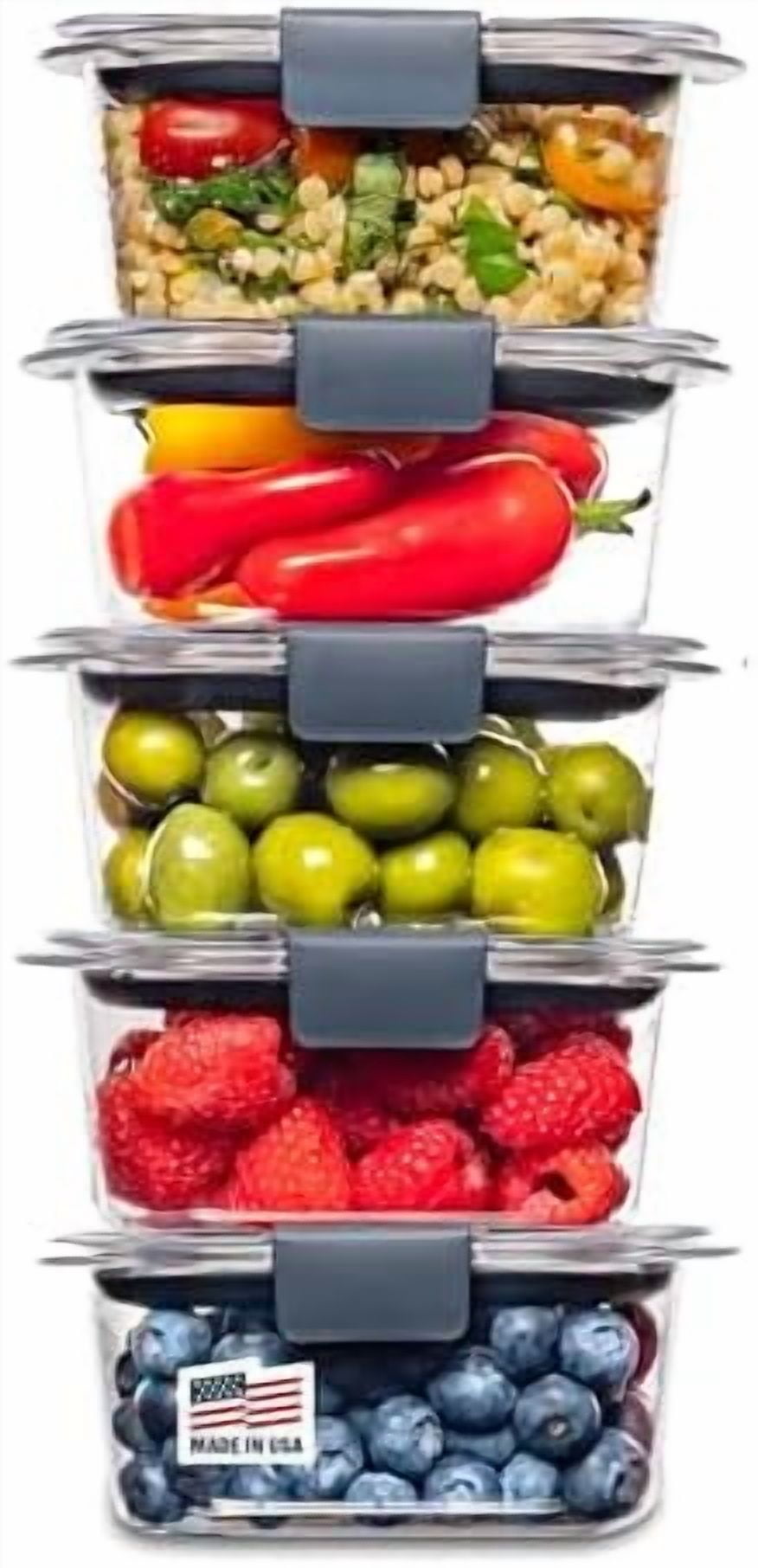 Brilliance BPA-Free Food Storage Containers Multi Pack, 1.3 Cup Plastic ...